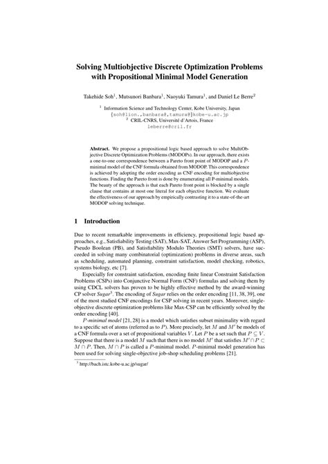 Pdf Solving Multiobjective Discrete Optimization Problems With