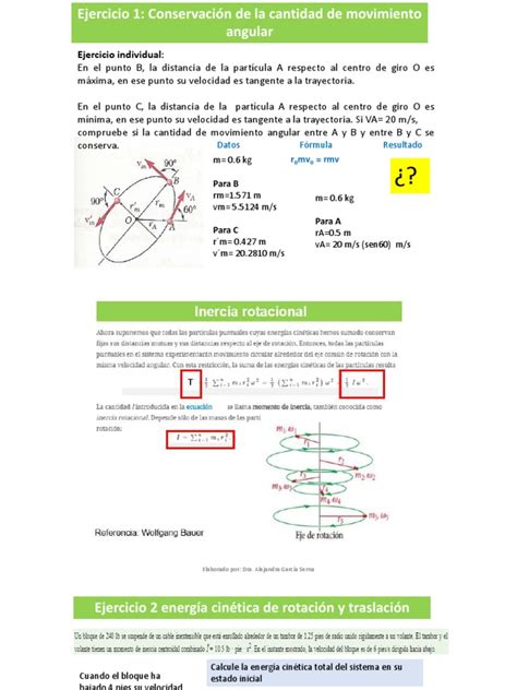 Conservación Del Momento Cinético Guía Para El Alumno Pdf