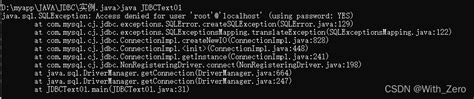 Jdbc ：javasqlsqlexception Access Denied For User ‘root‘‘localhost‘ Using Password Yes 数据库