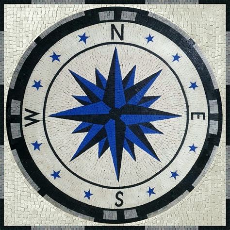 Compass Rose Nautical Marble Mosaic Tile Marble Compass Mosaic Ideal