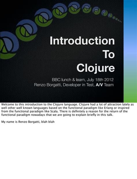 Introduction To Clojure Pdf
