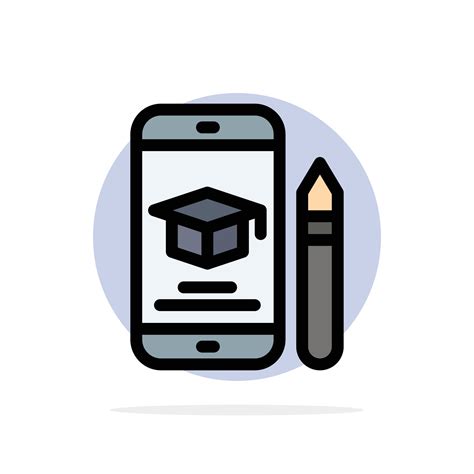 Cap Education Graduation Mobile Pencil Abstract Circle Background Flat Color Icon 13145332