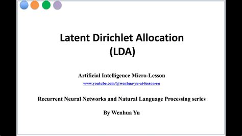 Latent Dirichlet Allocation Lda Youtube
