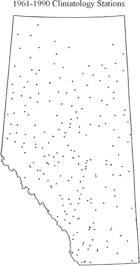 Distribution Of The Alberta Precipitation Stations Whose 196190 Download Scientific Diagram