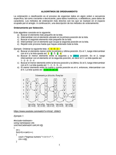 Algoritmos De Ordenamiento Pdf Programación De Computadoras Algoritmos Y Estructuras De Datos