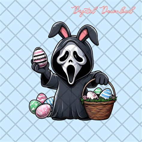 Ghostface Chibi Horror Movie Killer Cute Character Happy Ret Inspire