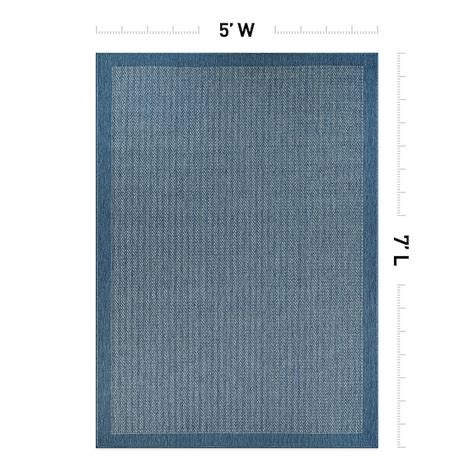 World Rug Gallery Garden 5 X 7 Ft Flatweave Polypropylene Blue Rectangular Indooroutdoor