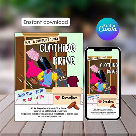 Clothing Drive Flyer Editable Clothing Drive School Fundraiser