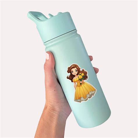 Cute Cartoon Princess Belle Sticker Etsy