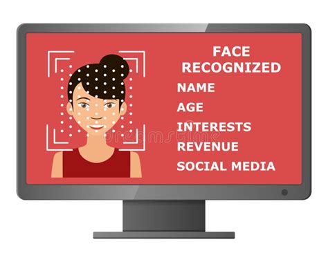 Biometrical Identification Facial Recognition System Concept Face Recognition Stock Vector