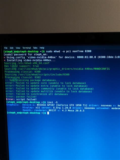 nvidia drivers install problems r manjarolinux