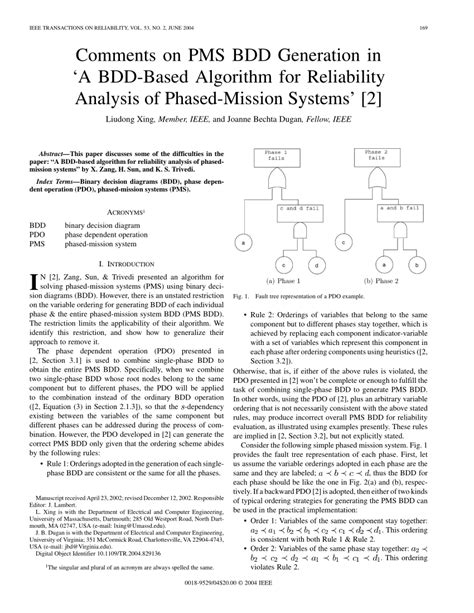 Pdf Comments On Pms Bdd Generation In A Bdd Based Algorithm For