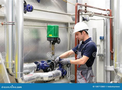 Assembler In An Industrial Plant Assembly And Repair On Site Stock