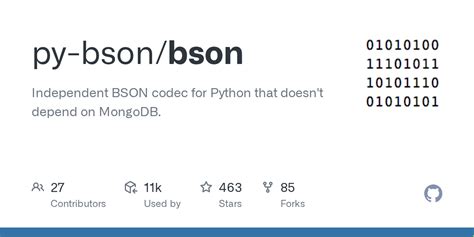 GitHub Py Bson Bson Independent BSON Codec For Python That Doesn T Depend On MongoDB