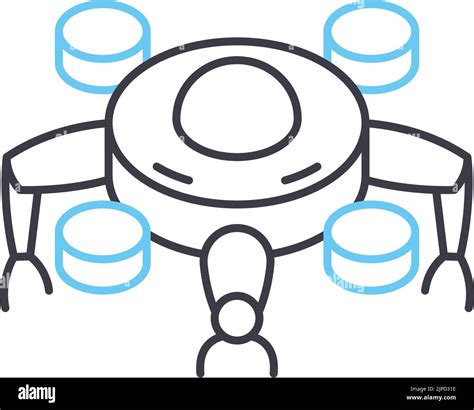 Molecular Robotics Line Icon Outline Symbol Vector Illustration Concept Sign Stock Vector