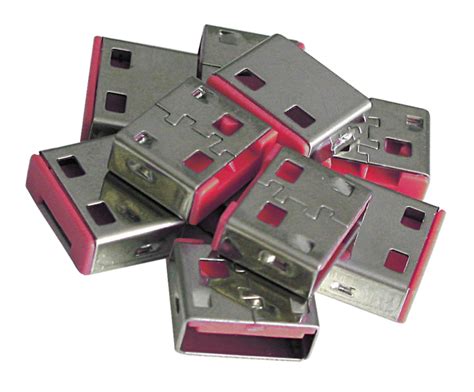 USB Port Blocker Without Key Pack Of 10 Color Code Red 18
