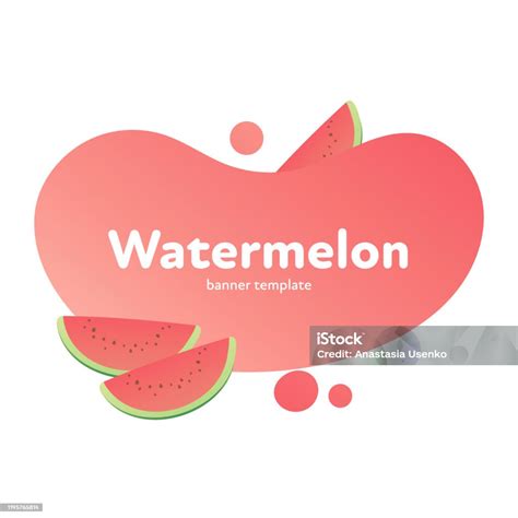 벡터 과일 현대 유체 배너 흰색 배경에 고립 된 붉은 액체 모양에 다채로운 그라데이션 슬라이스 수박 에코 포스터 건강한 달콤한 메뉴 배경 포스터 카드 디자인 일러스트레이션