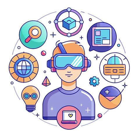 Premium Vector Immersive Vr Experience Exploring Virtual Reality