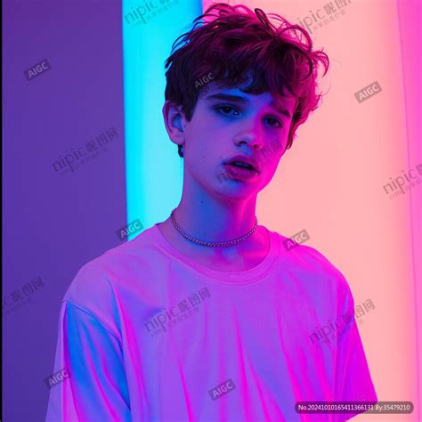 Ai创作图人物素材自发光 前卫潮少年 撞色时尚青年 年轻小伙头像 帅气男孩头像 蒸汽波元素 光线光照视觉彩色 棚拍轮廓光亮边 酷潮男孩头像 潮流光影光线 蒸汽波 Ins霓虹灯 阵列霓虹魅惑