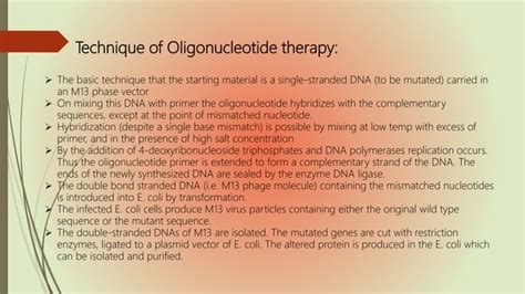 Oligonucleotide Therapy [ Techniques Applications] Pptx Programming Languages Computing