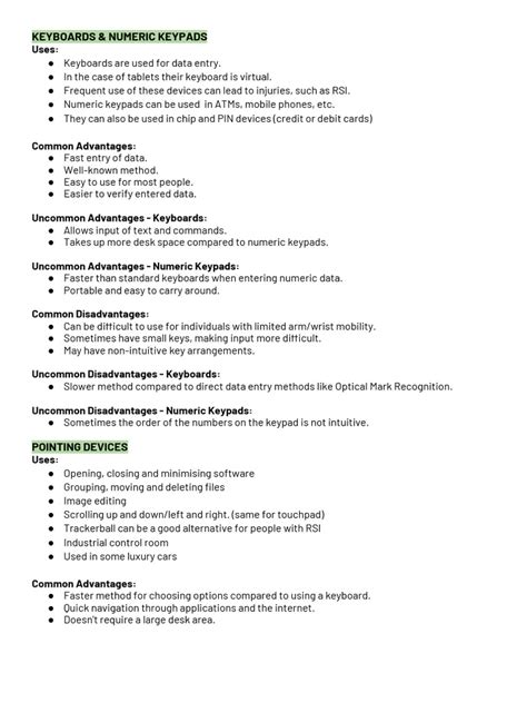 Unit 2 Input An Output Devices Notes Pdf Image Scanner Computer