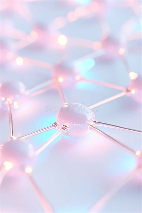 A Vibrant Network Displays Glowing Blue And Pink Nodes Interconnected By Sleek Metallic Lines