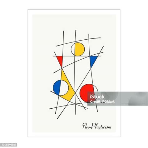 현대 포스터 작품은 네오 가소주의 바우하우스 몬드리안의 스타일로 포스트 모던 영감을 인테리어 디자인 인쇄 웹 디자인에 적합합니다