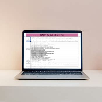 BACB Task List Th Ed Tracker For BCBA Supervision By That Hufford Girl