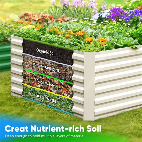 Quictent Galvanized Raised Garden Bed Metal Planter Box