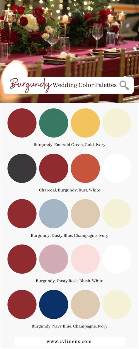 Burgundy Wedding Color Palettes Complimentary Colours To Burgundy
