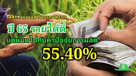 สศก เผยปี 65 เกษตรกรไทยมีรายได้ 206 310 บาท ปี แต่ก็หมดไปกับค่าปุ๋ยยาฯ 55 40 เกษตรก้าวไกล