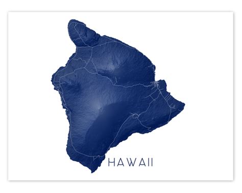 Topographic Map Big Island Hawaii