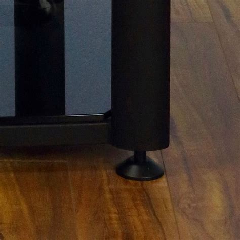 Vti Hgr Series 6 Shelf Audio Rack Black Frame Black Glass Hgr406bb