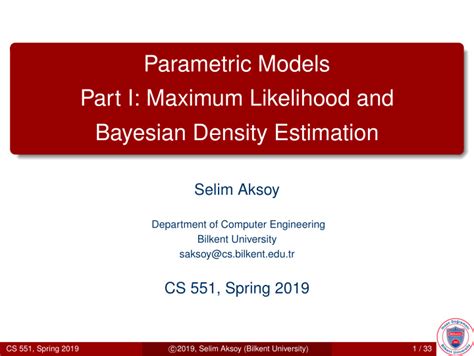 [ppt] Parametric Models Part I Maximum Likelihood And Bayesian