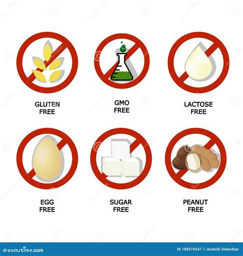 Set Of Food Dietary Symbol Icon Sign Set Label Stock Vector