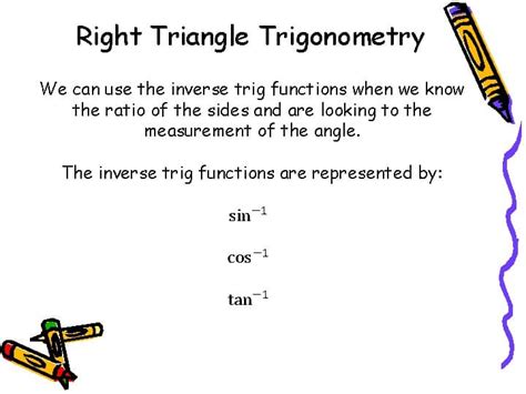 Right Triangle Inverse Trigonometry Geometry Instructional Slides And Video
