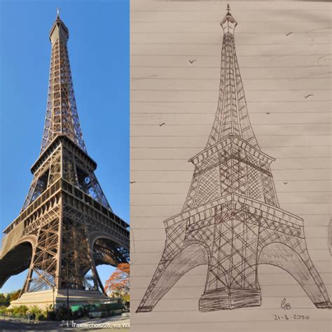 How To Draw The Eiffel Tower In 2 Point Perspective