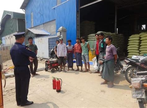 ရွှေဘိုစက်မှုဇုန်ရှိ စက်ရုံ၊ အလုပ်ရုံ၊ သို လှောင်ရုံများအား မီးဘေးအန္တရာယ် ကြိုတင်ကာကွယ်ရေး