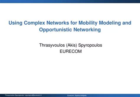 ppt using complex networks for mobility modeling and opportunistic