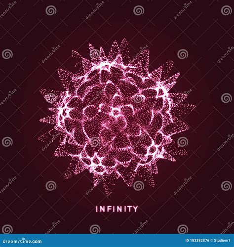 Object With Dots Molecular Grid 3d Technology Style With Particle Vector Illustration Stock
