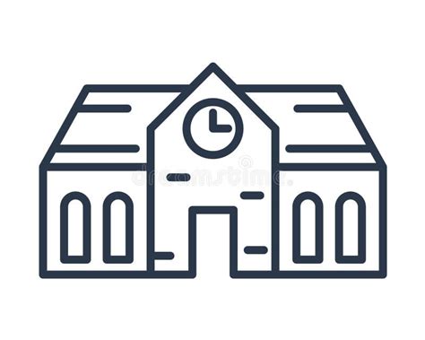 School Building Urban Infrastructure Stock Vector Illustration Of