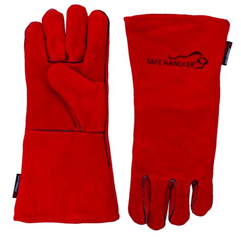 Safe Handler Deluxe 14 Heat Resistant Leather Welding Gloves 1 Pair