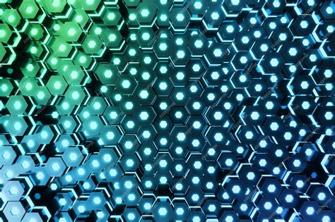 Premium Photo Abstract Blue Of Futuristic Surface Hexagon Pattern