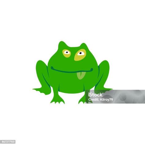 녹색 두 꺼 비 간단한 만화 그림입니다 이상한 개구리 기호입니다 두꺼비에 대한 스톡 벡터 아트 및 기타 이미지 두꺼비 개구리 귀여운 Istock