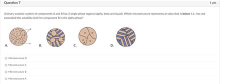 Solved A Binary Eutectic System Of Components A And B ﻿has 3
