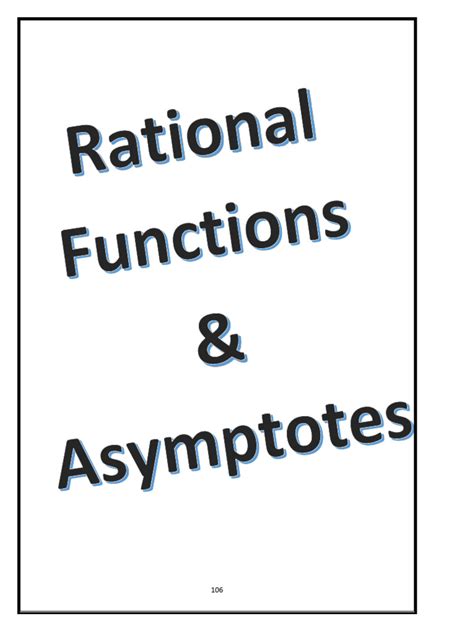 Basics 3 Rational Function Pdf Asymptote Mathematical Concepts
