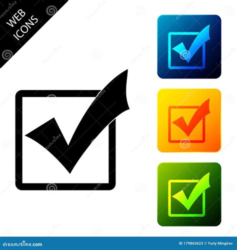 Check Mark In A Box Icon Isolated Tick Symbol Check List Button Sign Stock Vector