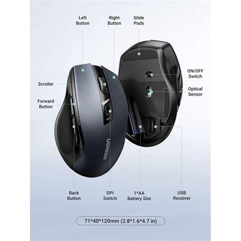 Ugreen Ergonomic Silent Wireless Office Mouse Mu006 90545 Ayoub