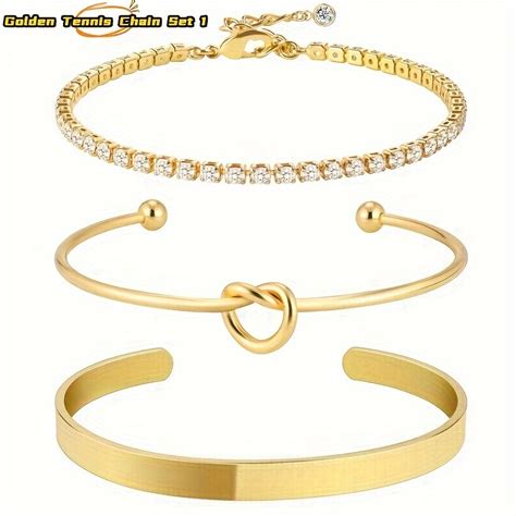 Gold Plated Bangle Cuff Bracelets Women Golden Cubic Temu United Kingdom