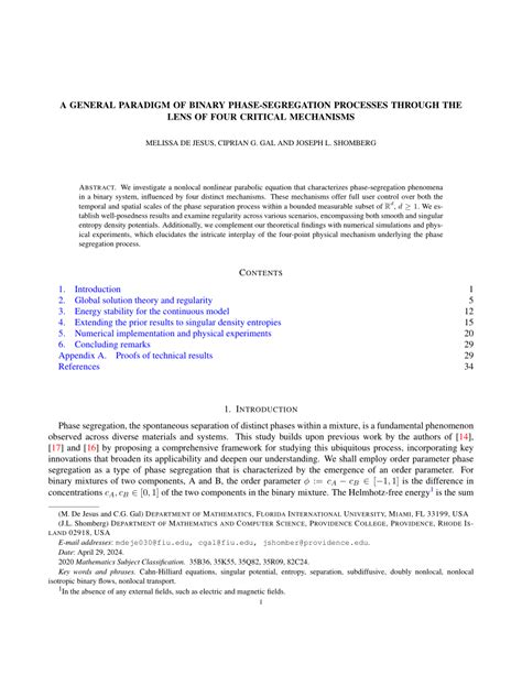 Pdf A General Paradigm Of Binary Phase Segregation Processes Through
